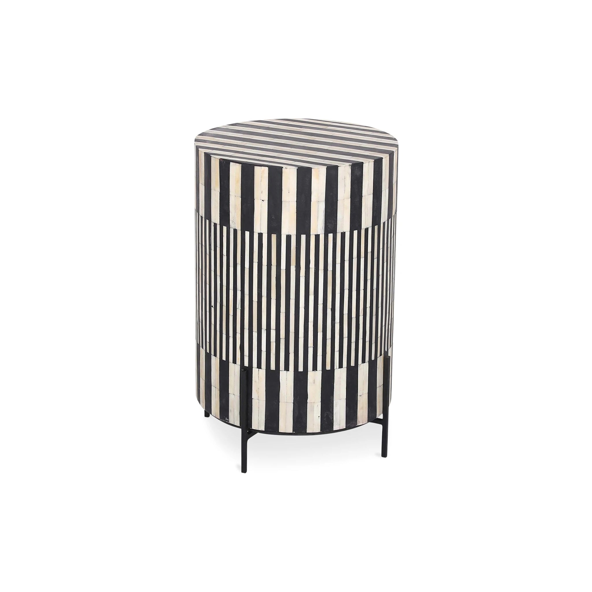 Black and white inlay side table store